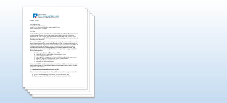 CIGIE Legislative Priorities for 117th Congress Letter | Council of the ...